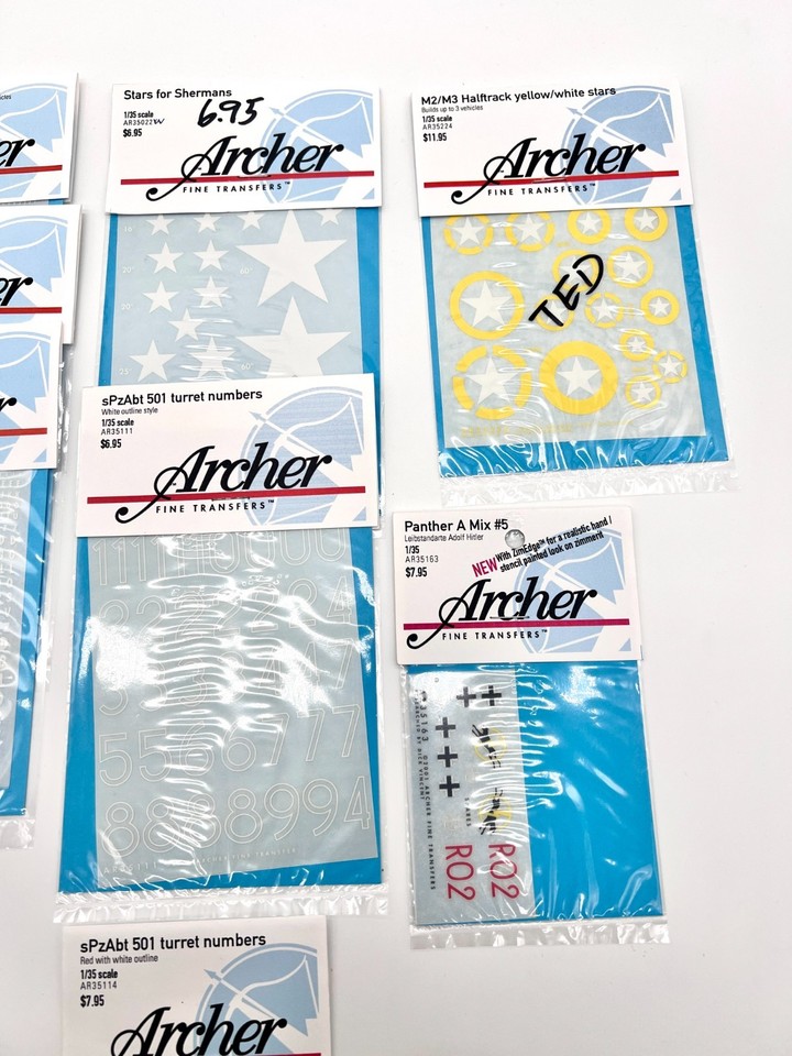 Lot of Archer Fine Transfers - Various Military Decals 8 Packs | eBay