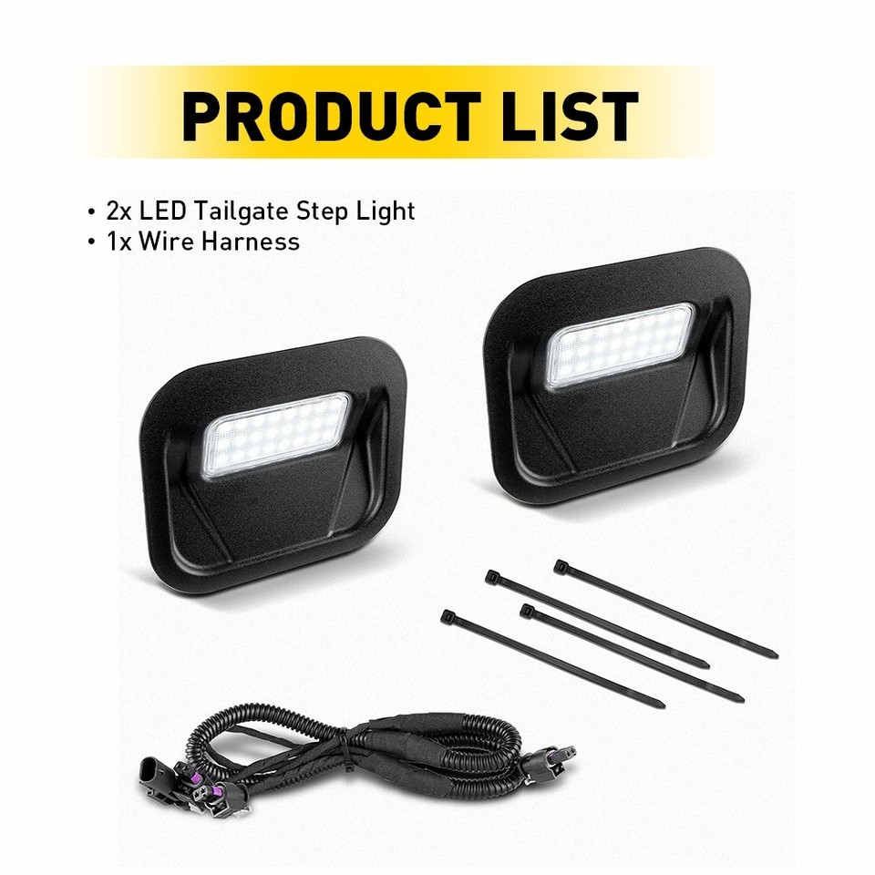 4x For 2019-25 GMC Sierra 1500 2500 GM MultiPro Tailgate Step Light Kit ...