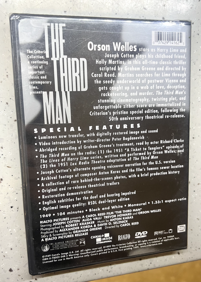 The Third Man (Criterion Collection) DVD Brand New Sealed OOP Rare | eBay