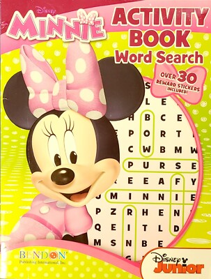 Disney Minnie Mouse Word Search Activity Book with Reward Stickers NEW ...