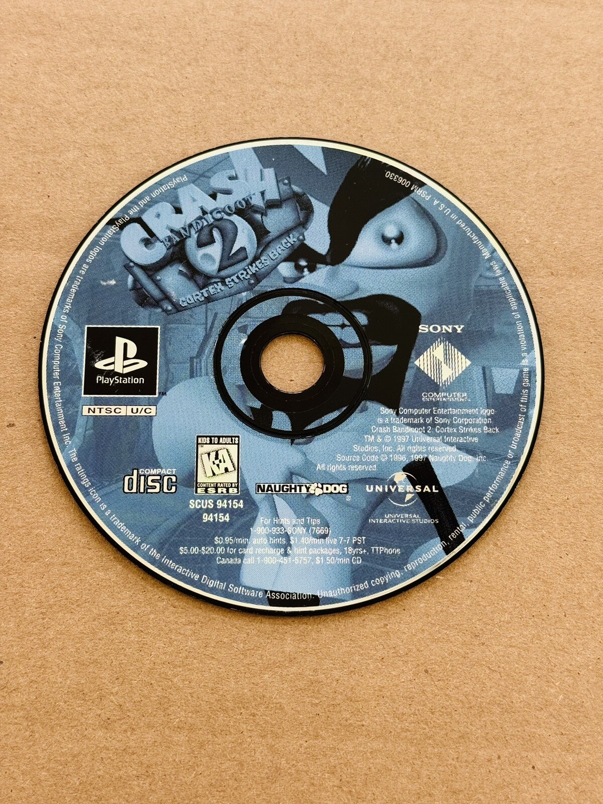 Crash Bandicoot 2 Cortex Strikes Back PlayStation 1 PS 1 DISC ONLY ...