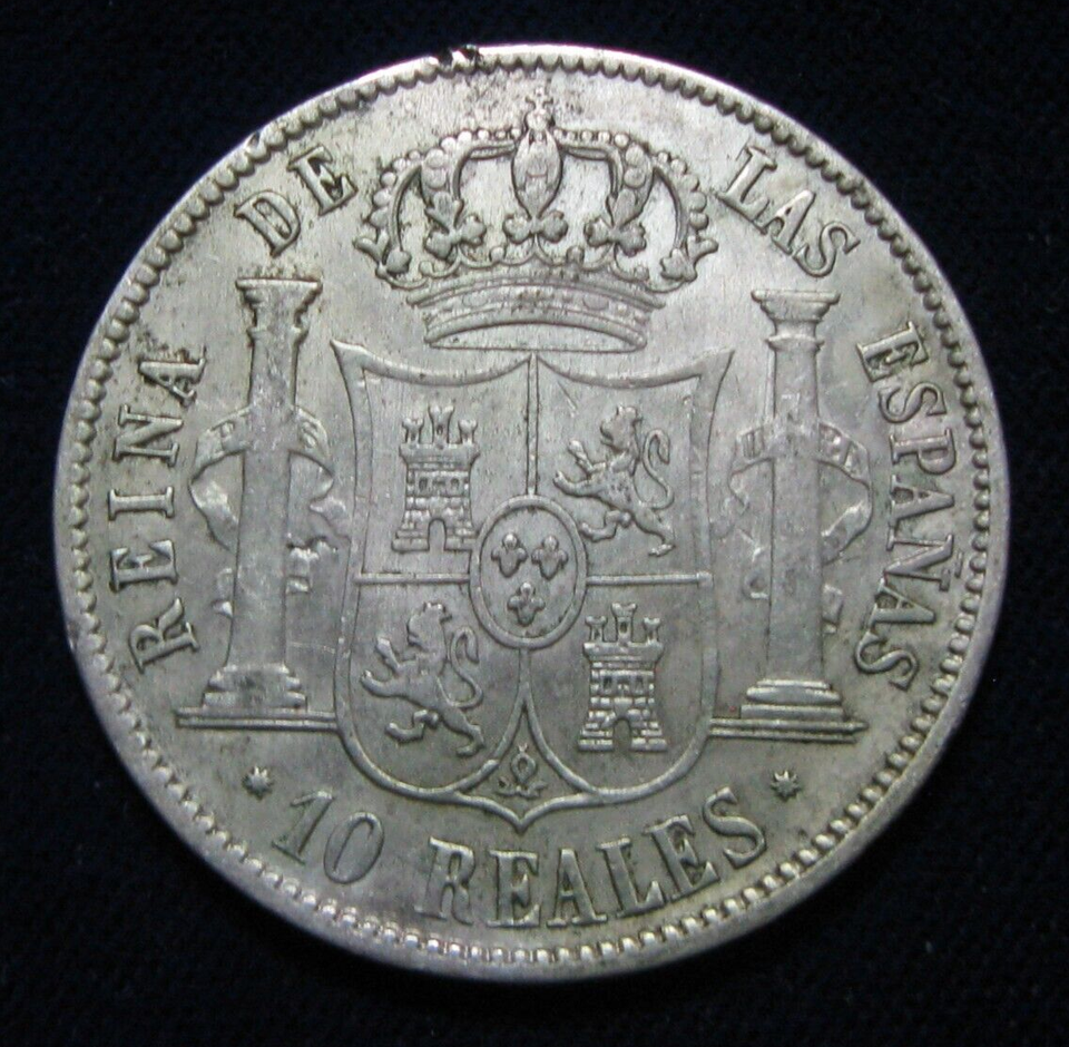 ZALDI2010 - Isabel II .10 Reales 1854. Barcelona. Silver | eBay
