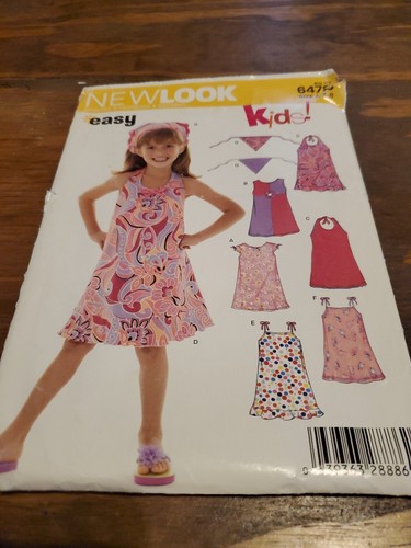 New Look 6478 *EASY* Girls Size 3-8 Dress Sundress Kerchief Pattern ...