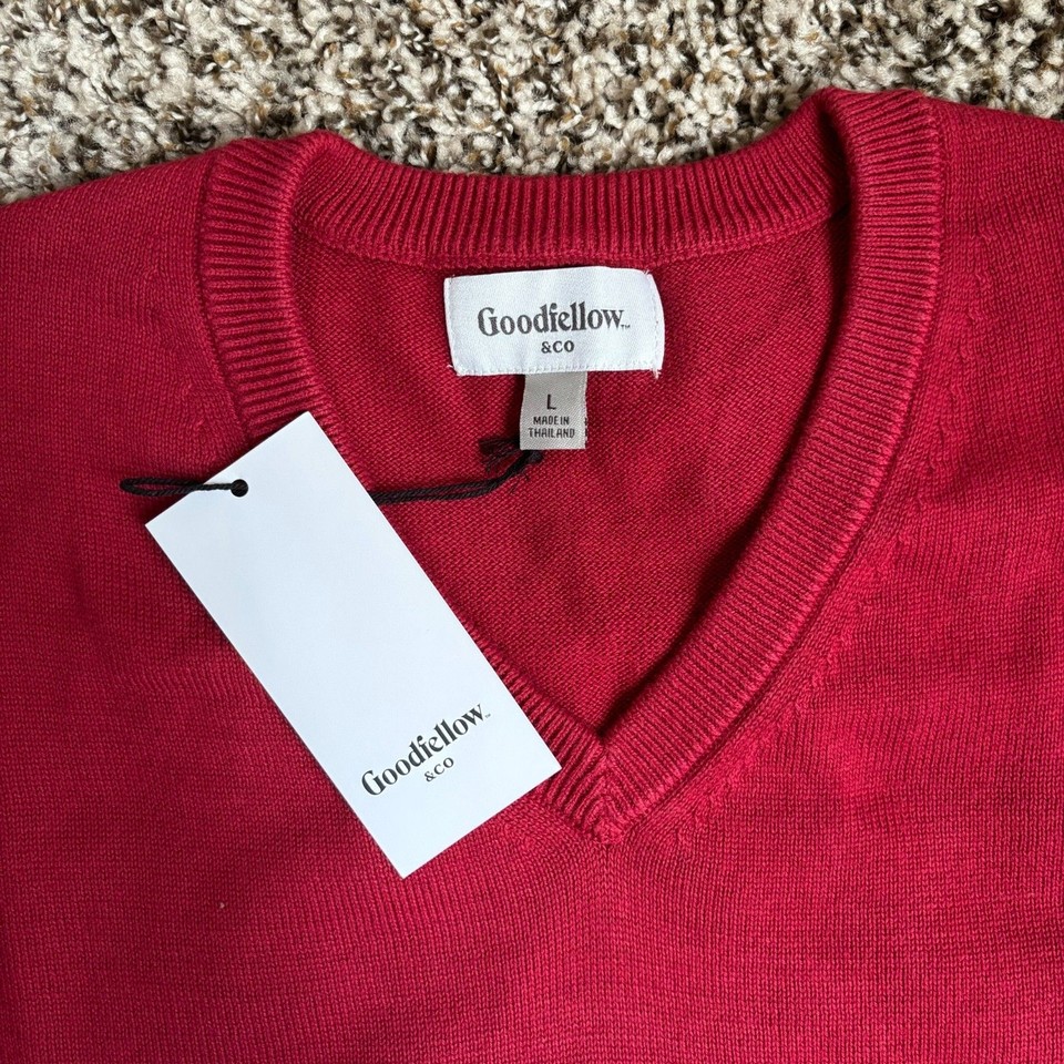 Goodfellow & Co Men’s V- neck Pullover Sweater in Red Large | eBay