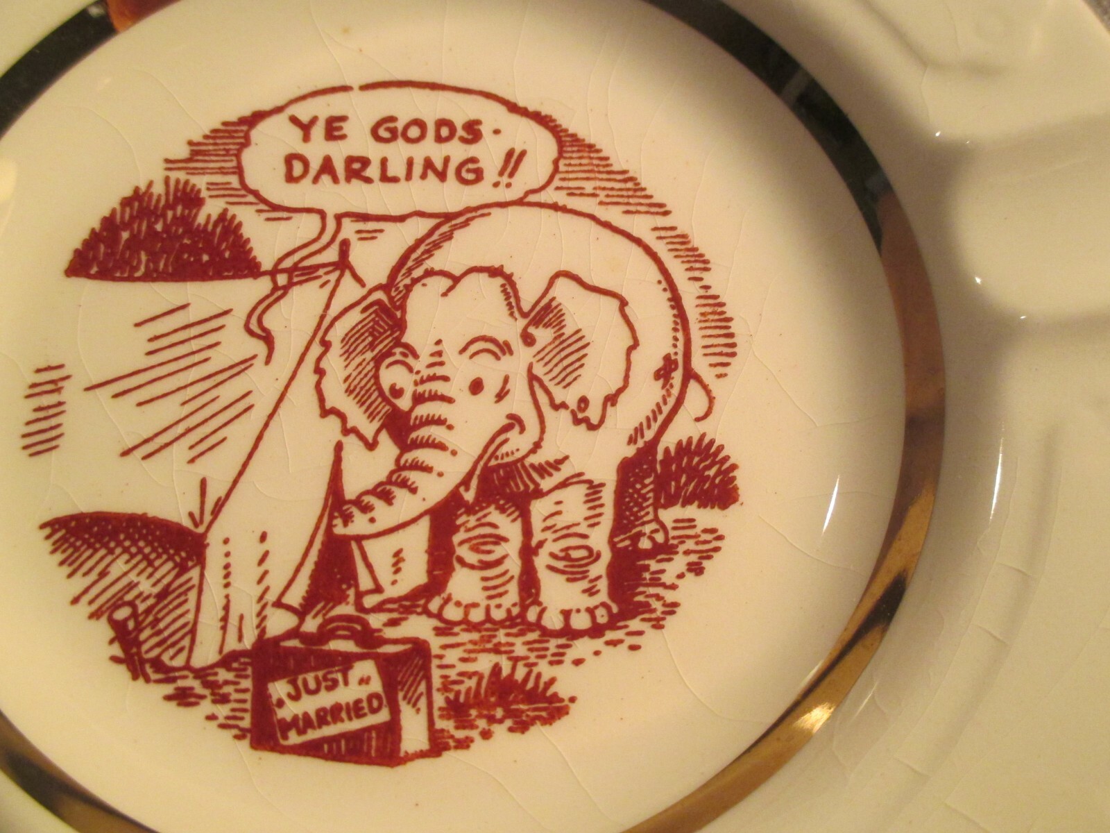 Vintage MCM Funny Risque Gag Ashtray Honeymoon Retro Bar Ware ...