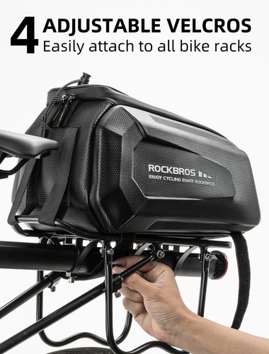 ROCKBROS Bike Hard Shell Trunk Bag Bicycle Rear Rack Pack Bag Pannier ...