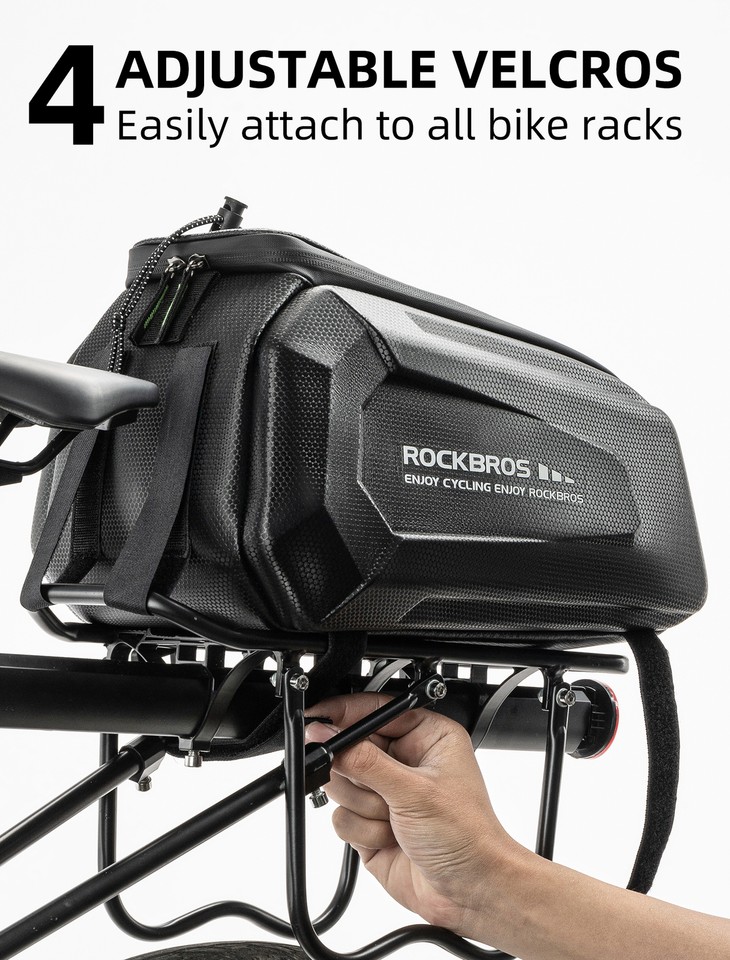 ROCKBROS Bike Hard Shell Trunk Bag Bicycle Rear Rack Pack Bag Pannier ...