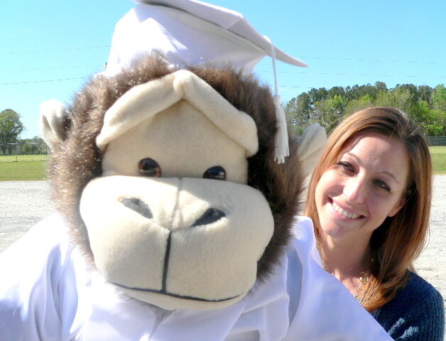 Giant Stuffed Monkey Gorilla 40-inches wearing White Graduation Gown ...