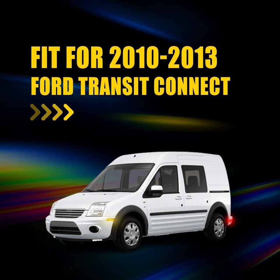 4x Red Amber LED Rear Bumper Side Marker Lights For 10-13 Ford Transit ...