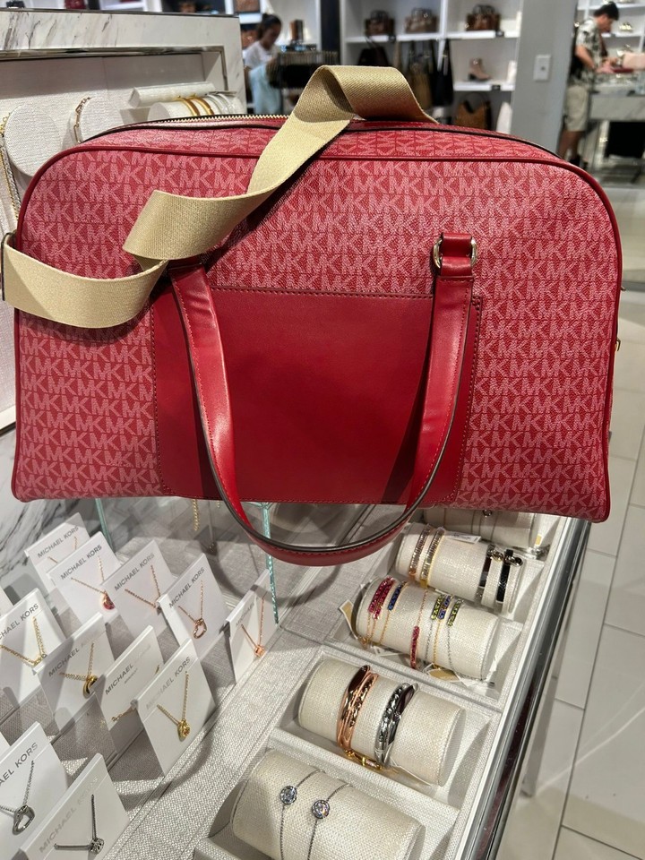 Michael Kors Jet Set Travel Small Cherry MK Logo Suitcase + Weekender ...