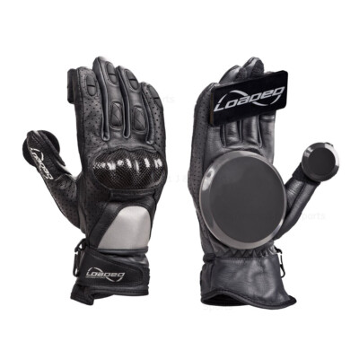 Loaded Longboard Leather Slide Gloves - Freestyle - Black - SALE WAS £ ...