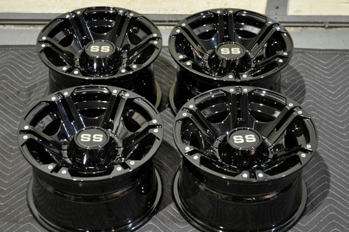 POLARIS RANGER 570 12" VIPER BLACK ATV / UTV ALUMINUM WHEELS (SET 4 ...