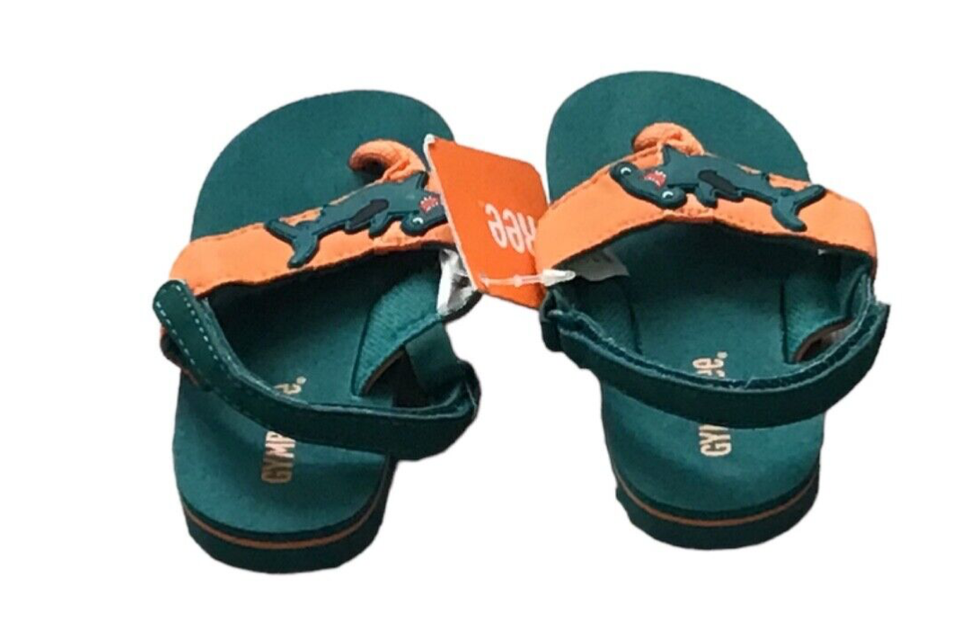 Gymboree Scuba Shark Boys Teal Hammerhead Flip Flop Sandals Sz 5-6 NWT ...