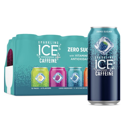 Sparkling Ice +Caffeine Variety Pack, Flavored Sparkling Water, Zero ...