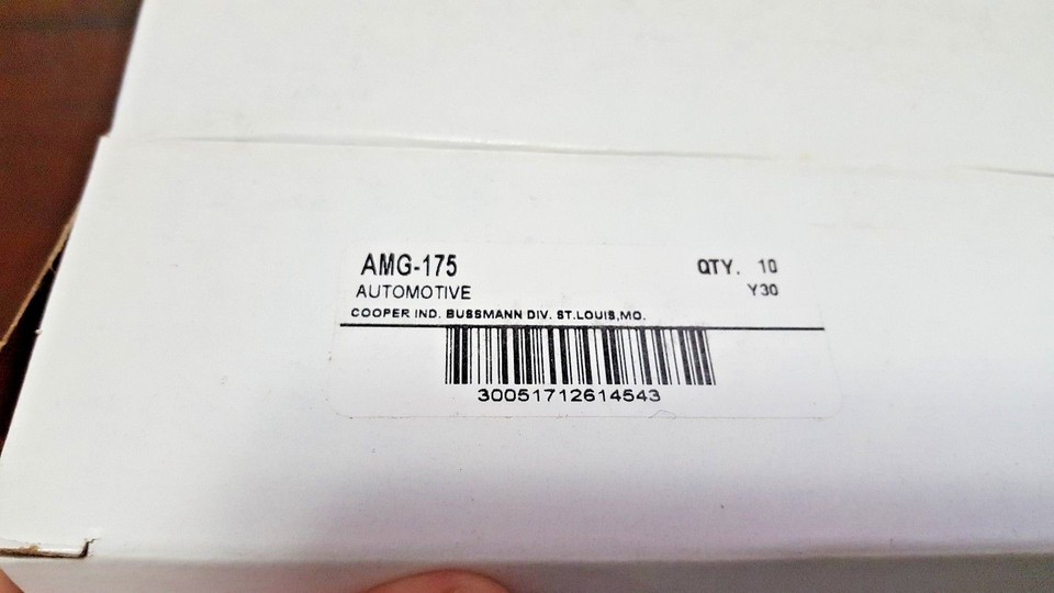 Box/10 New Cooper Bussmann 175A 32V High Voltage Bolt On Fuse Part# AMG ...
