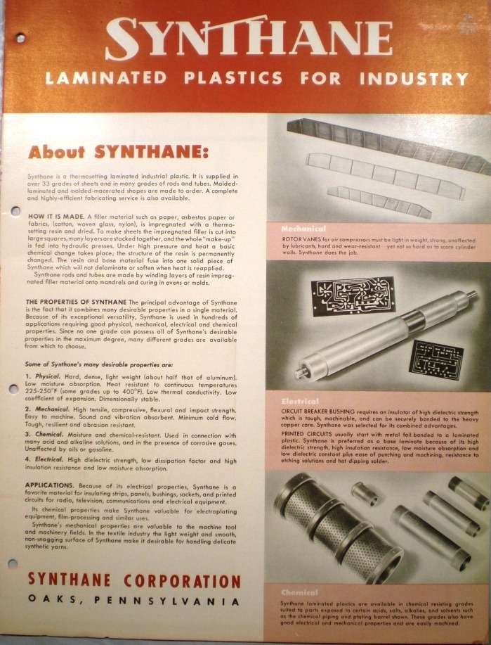 Synthane Catalog ASBESTOS Plastic Laminated Insulation Material 1958 | eBay