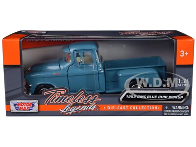 1955 GMC BLUE CHIP PICKUP LIGHT BLUE 1/24 DIECAST MODEL CAR BY MOTORMAX ...