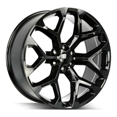 26 inch 26x10 Strada Replica SNOWFLAKE Gloss Black wheels rims 6x5.5 ...