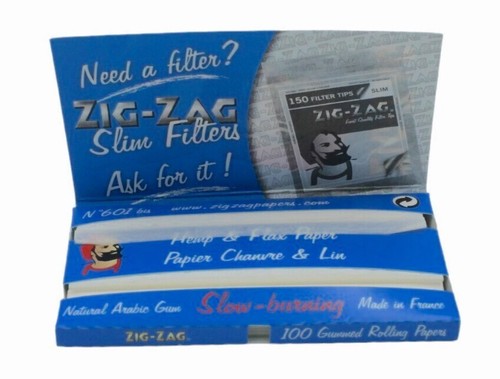 ZIG ZAG Regular Size Slim Blue Double Papers Cigarette 100 Leave Booklet | eBay