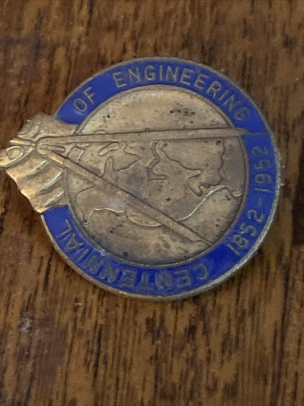 1852-1952 Centennial Of Engineering Brass Pin ADCRAFT… - Gem