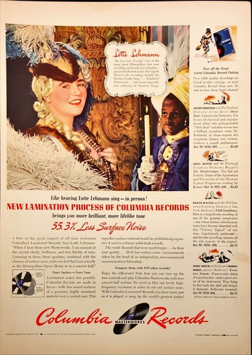 1942 Columbia Records Singer Lotte Lehmann First Lady of Song Vintage ...