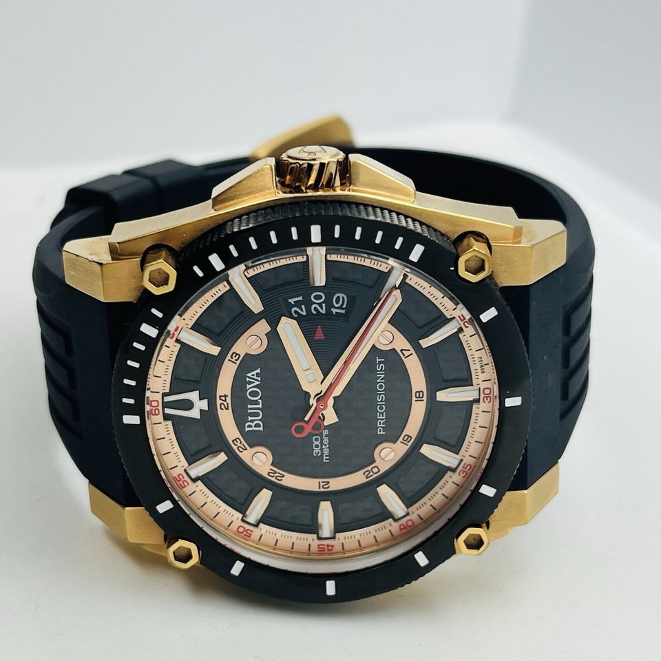Bulova Precisionist Men's Rose Gold Steel 46mm 30ATM 262khz Watch ...