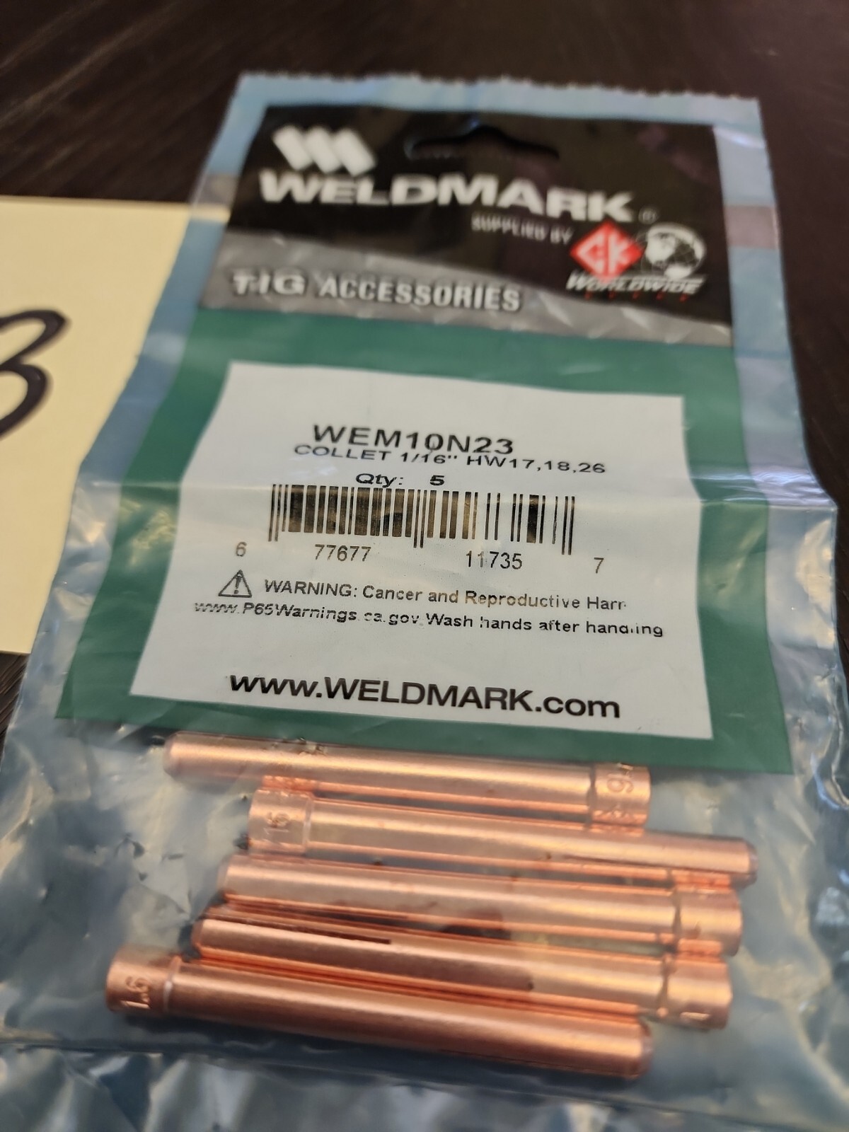 WELDMARK COLLET 1/16 WP17/18/26 (WEM10N23) Pack of 5 for sale online | eBay