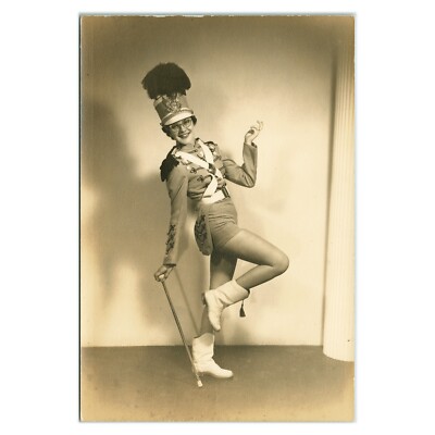 Drum Majorette Holding Baton Photo 1950s Marching Band Leader in ...