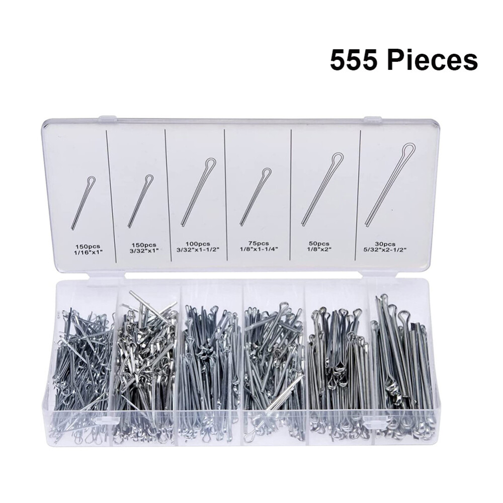 555pc Cotter Pin Assortment Set Grab Split Fixings Securing Lock Pins ...