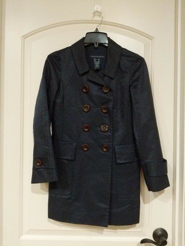 French Connection Navy Double Breasted Pea Coat, Size 0 | eBay