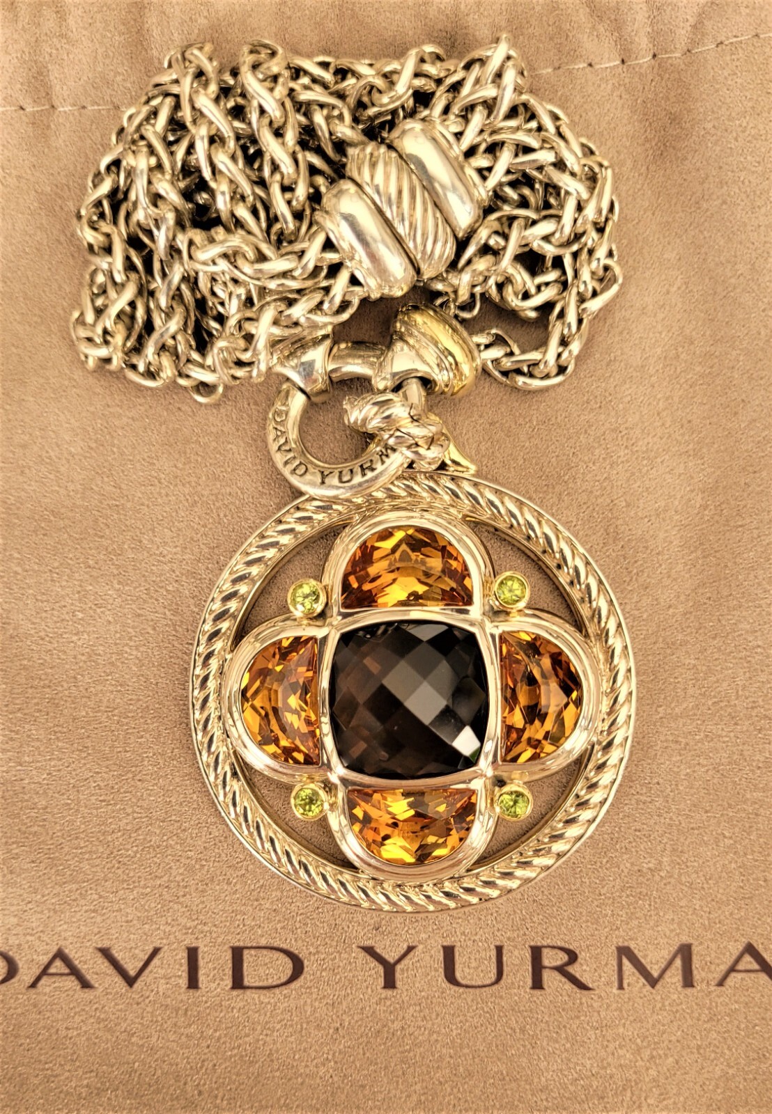 David Yurman Renaissance Smoky Quartz Citrine Pendant… - Gem