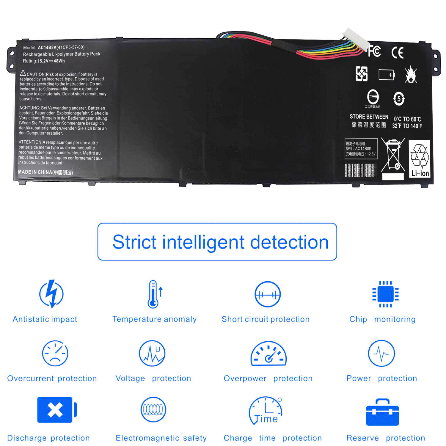 AC14B8K AC14B3K Battery for Acer Aspire V11 V13 V3-371 V3-331 V3 V3-111 ...