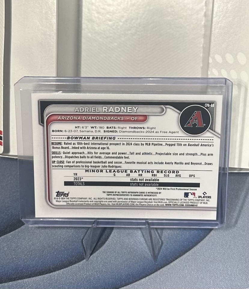 2024 Bowman Chrome - Adriel Radney Bowman 1st Autograph | eBay