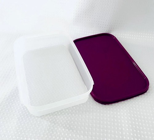 Tupperware Modular Mate Large Rectangle #1 2 Litres Rhubarb Purple Lid ...