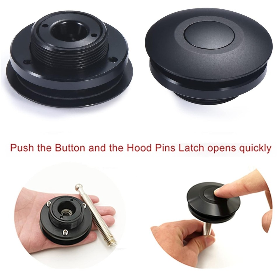 STETION Quick Latch Hood Pins Universal 2 Pack 2.44" Diameter Quick ...