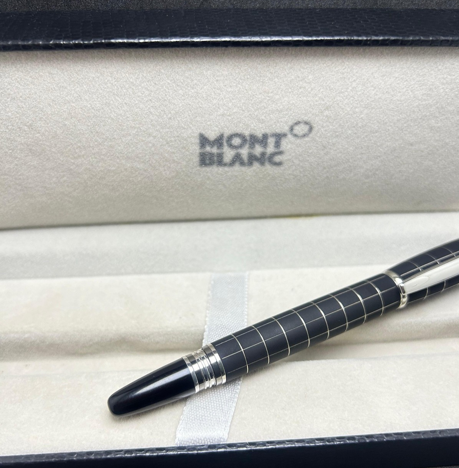 Montblanc Starwalker Roller Check Black Body+Silver Clip Ballpoint Pen ...