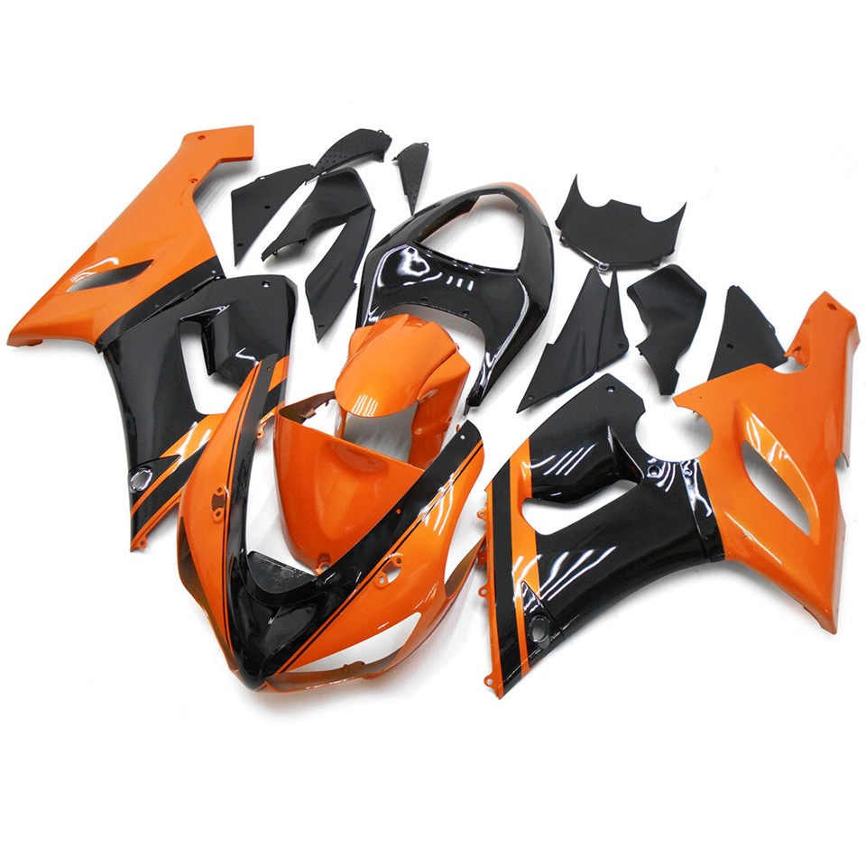 Orange Black Bodywork for Kawasaki 2005 2006 ZX-6R Ninja 05 06 ABS ...