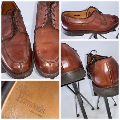 Allen Edmonds Stockbridge Split Toe Lace Shoes 9.5 D Brown USA YGI D2S ...