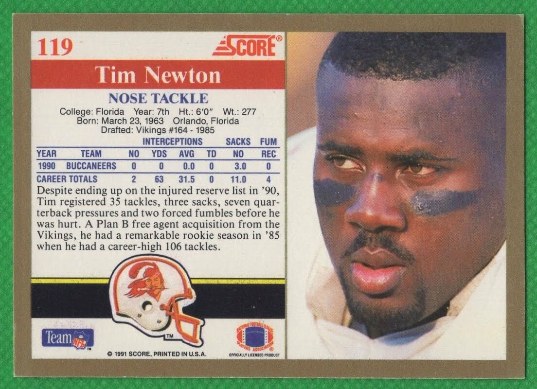 1991 Score - #119 Tim Newton (RC) for sale online | eBay