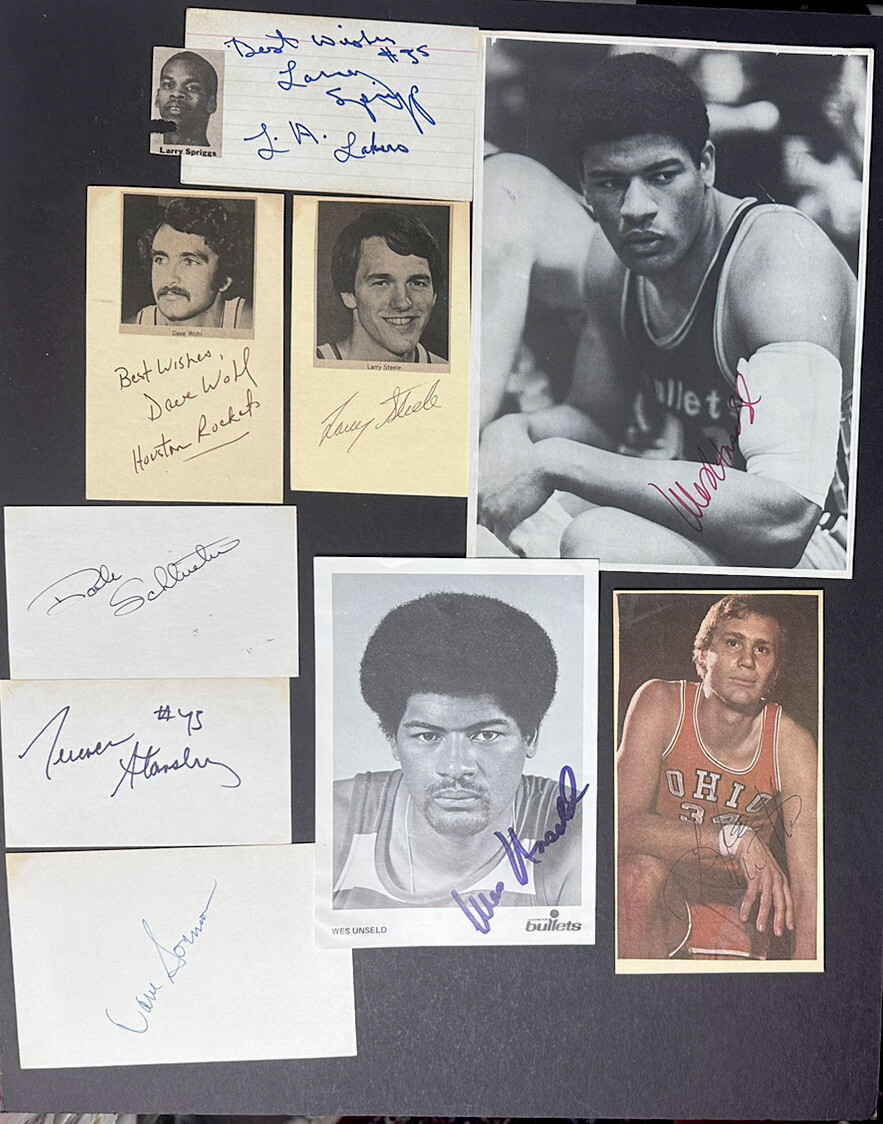 1970's Basketball Greats Signed Lot of 9 Dave Sorenson Wes Unseld Larry ...