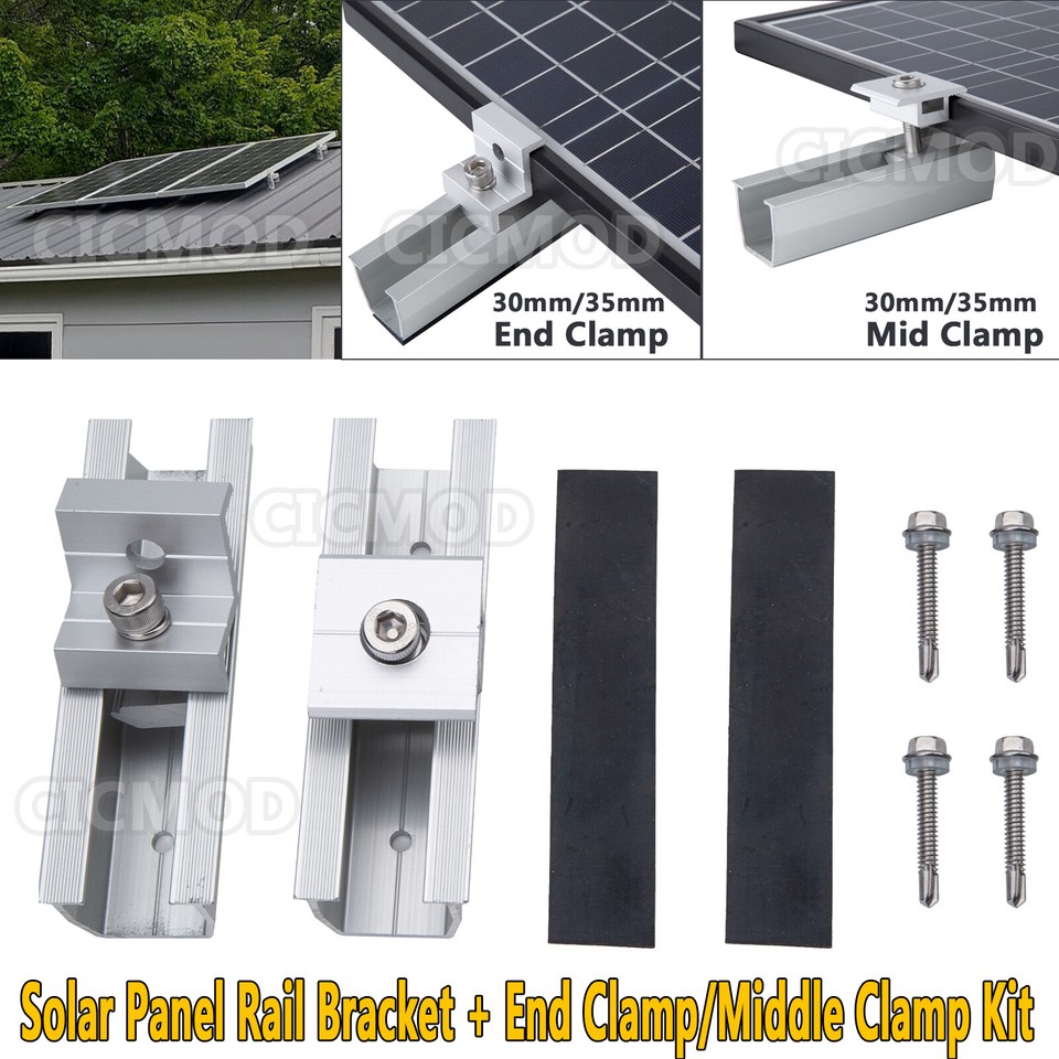 Universal Solar Panel Roof Mount Brackets Kit for 1-4 Pcs Solar Panels ...