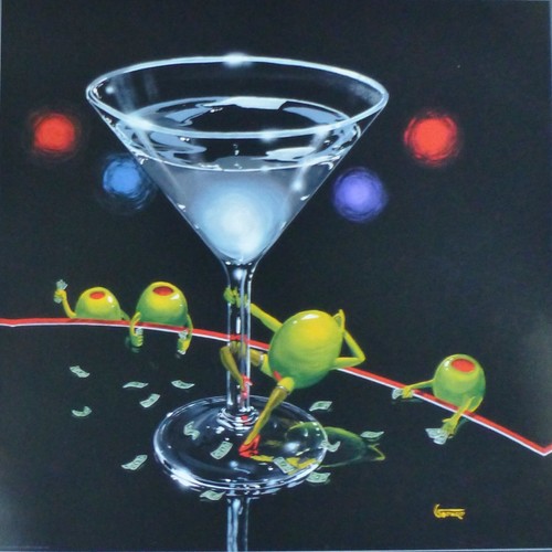 Michael Godard Dirty Martini Lithograph Poster 06 Olives in control of ...