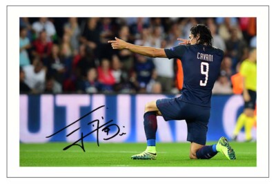 EDINSON CAVANI Signed Autograph PHOTO Gift Signature Print PSG Soccer ...