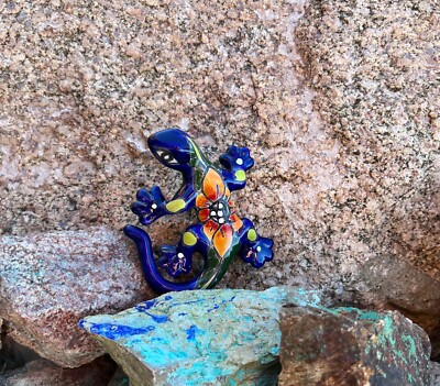Handcrafted MINI Talavera Gecko Lizard Hand Painted Mexican Folk Art | eBay