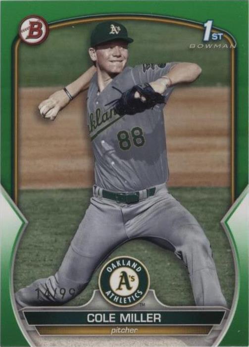 2023 Bowman Draft - Cole Miller #BD-51 Green /99 (RC) for sale online ...