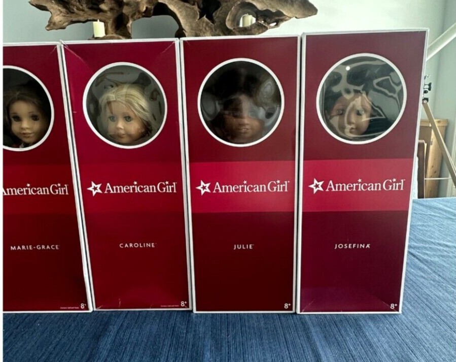 American Girl Doll Collection - 9 Dolls In Boxes With Books and ...