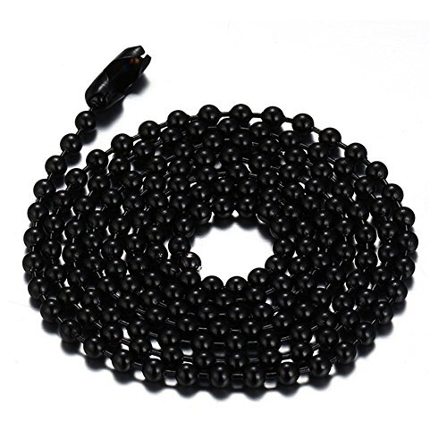 32 Inch 3mm Titanium Stainless Steel Bead Chain Necklace Ball Link ...