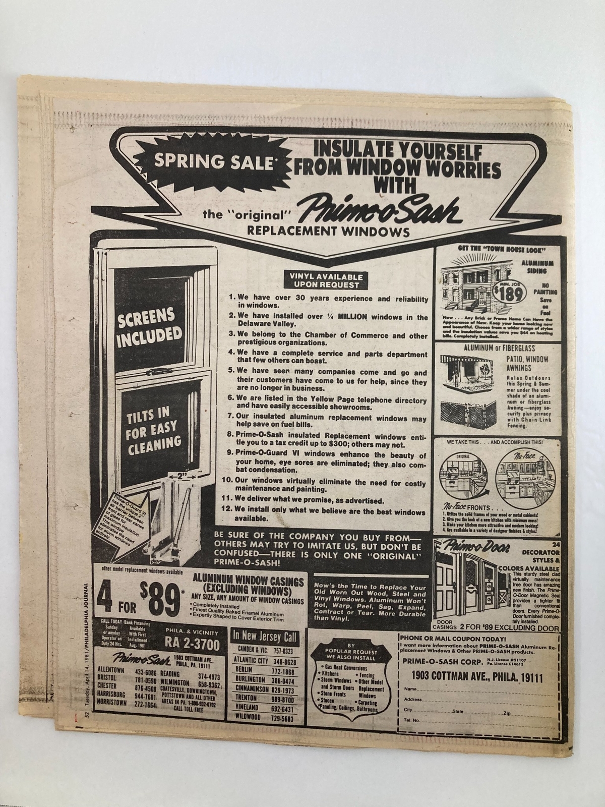Philadelphia Journal Tabloid April 14 1981 Vol 4 #108 MLB Phillies Mike ...