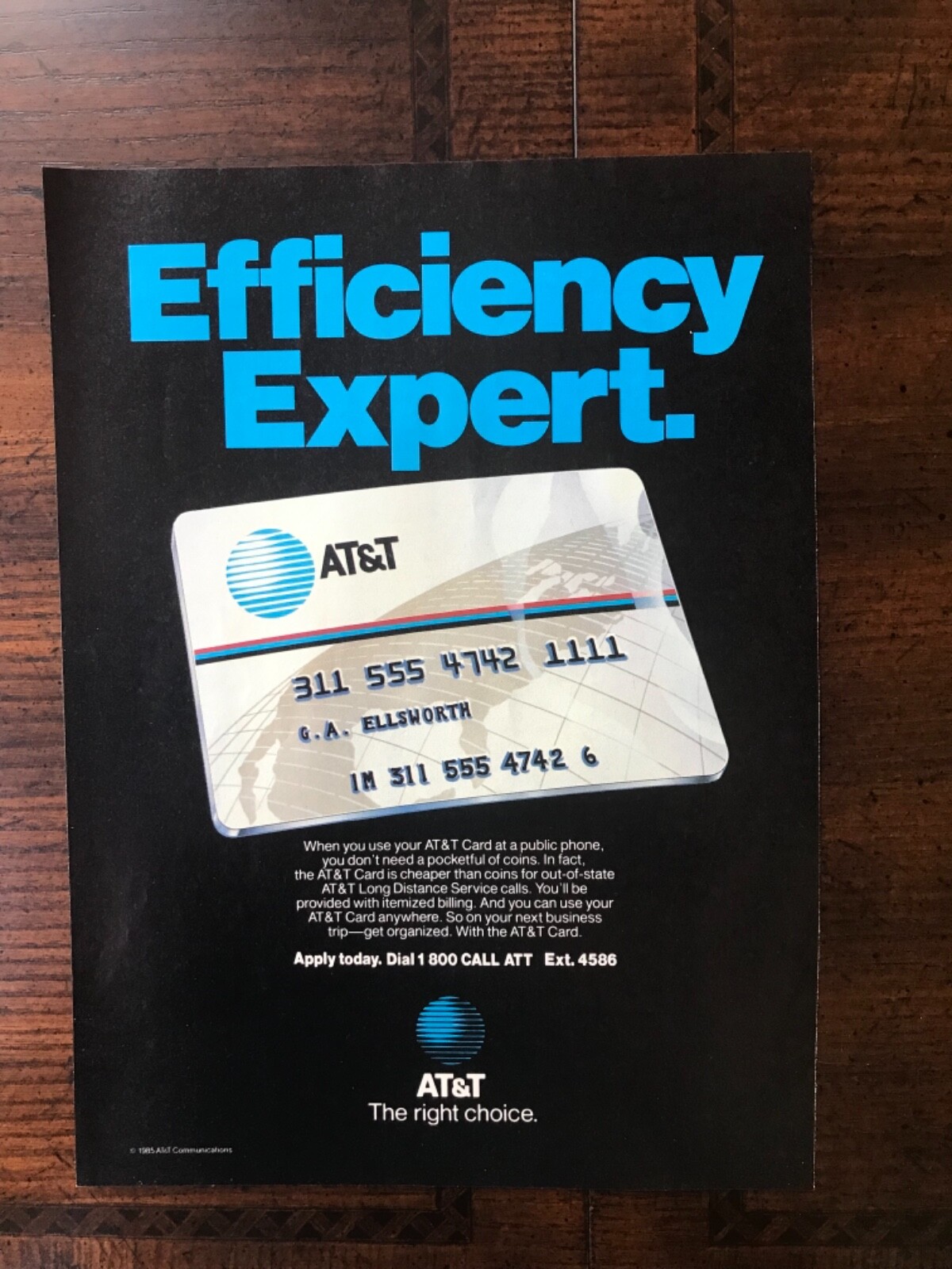 1986 vintage original print ad AT& T Long Distance Calling Card | eBay