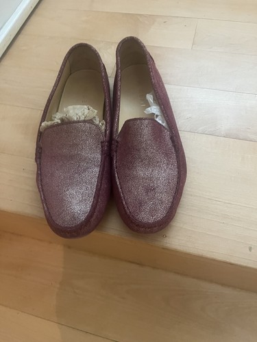 m Gemi Nubuck Leather Metallic Plum Driving Moccasins | eBay
